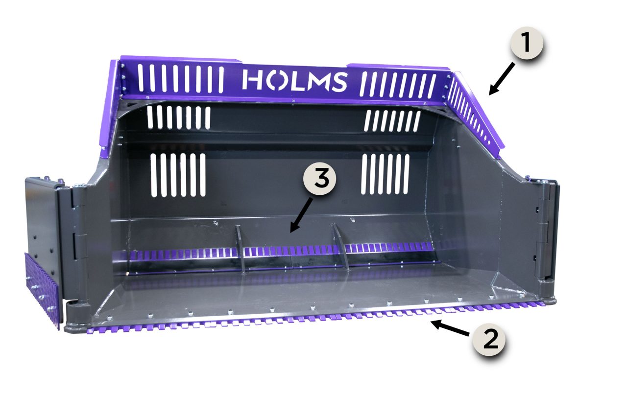 Snow plows and multi buckets from Holms Attachments